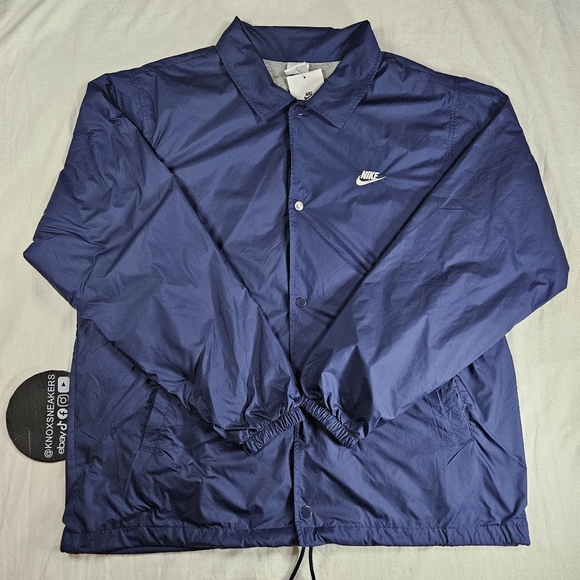 Nike | Jackets & Coats | Nike Loose Fit Navy Snap Front Slick Jacket ...